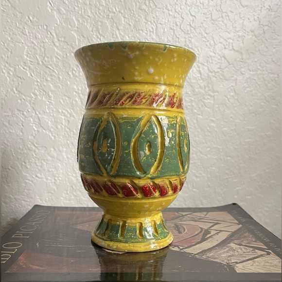 italy vase | Art | Yellow Italian Art Pottery Mcm Bitossi Aldo Londi ...